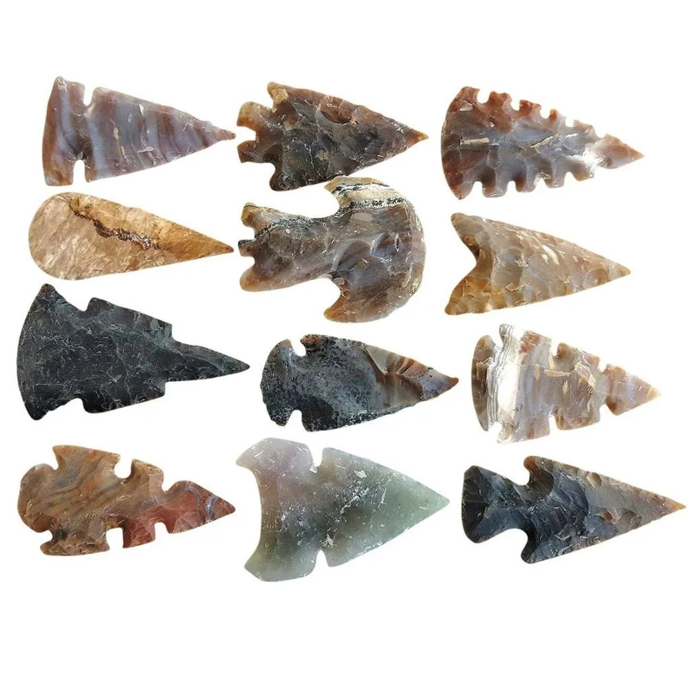 Stone Arrowheads Mix Color Fancy Arrow Head India Arrowheads Puntas ...