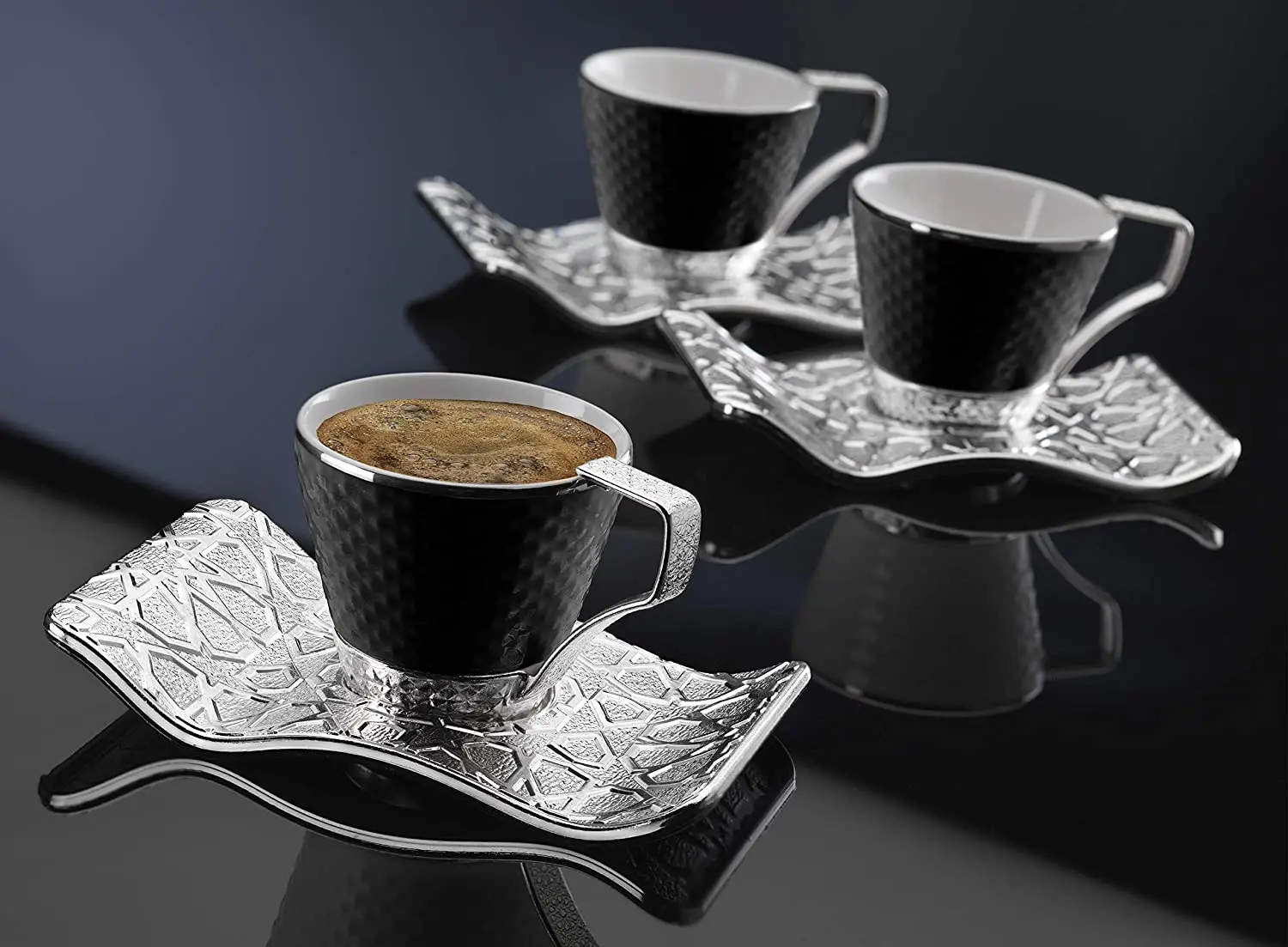 Luxury Gold Silver Turkish Greek Bohemian Moroccan Coffee Cup Set for ...