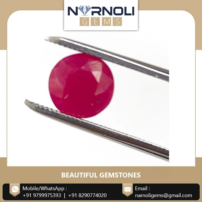 Latest Collection Oval Cut Original Ruby Round Faceted Gemstone At ...