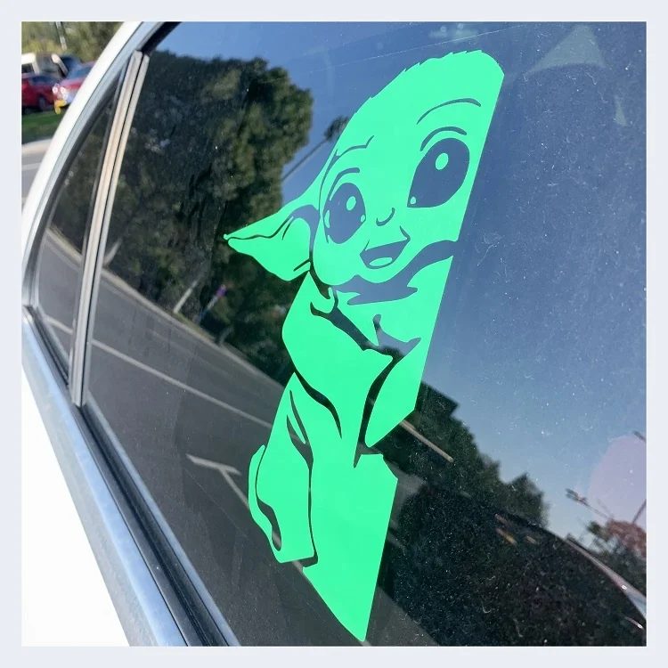 Peeking Grogu Baby Yoda Vinyl Car Decal Permanent Vinyl Decal ...