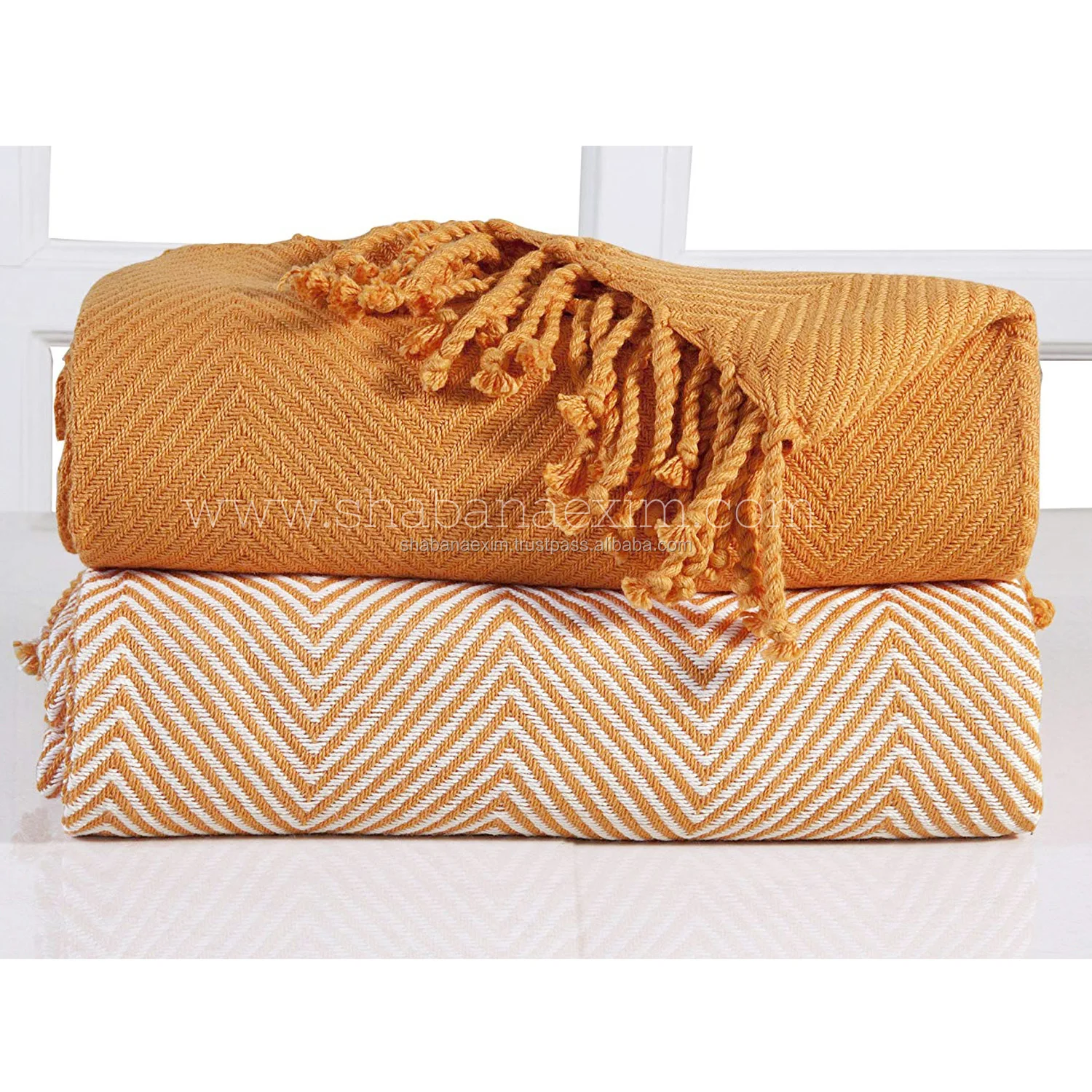 100% Cotton Handmade Woven Throw Sofa Blanket for Winter