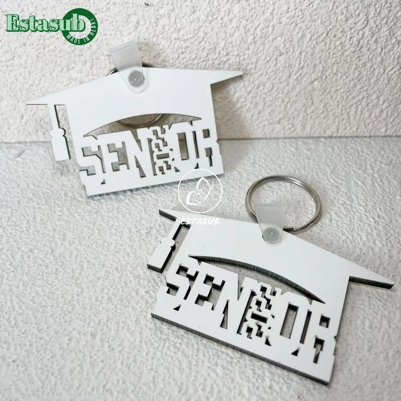 2024 Wholesale Diy Printing Custom Blanks Mdf Senior Keychain For ...