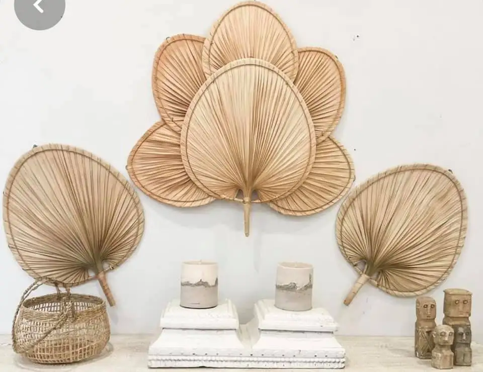 Hand Made Woven Fan Rattan Decor Hand Fans Handheld Bamboo