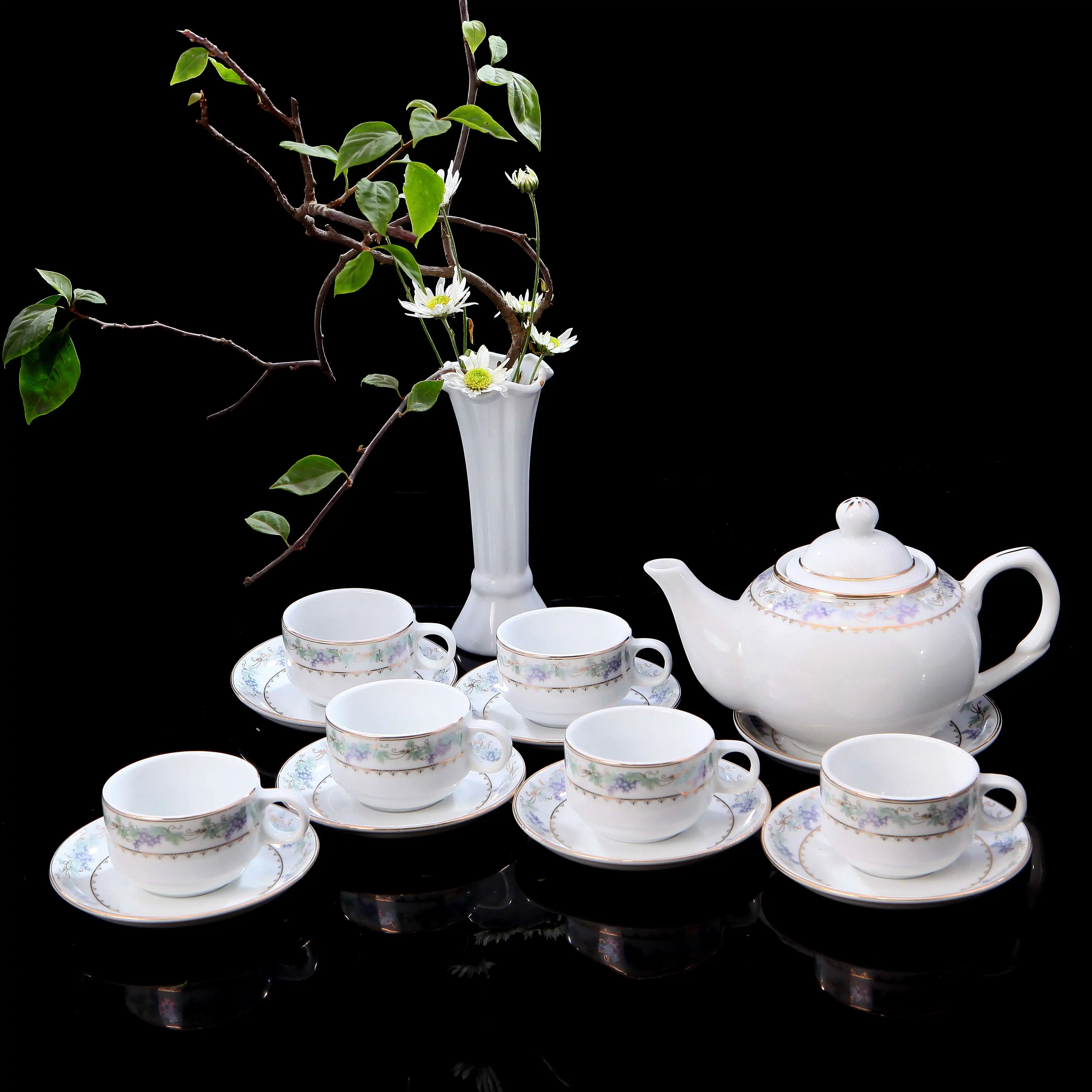 Elegant Grape Tea Set - High Quality Porcelain Wholesale