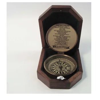 Brass Ship Nautical Compass With Wooden Gifts Box - Buy Brass Ship ...
