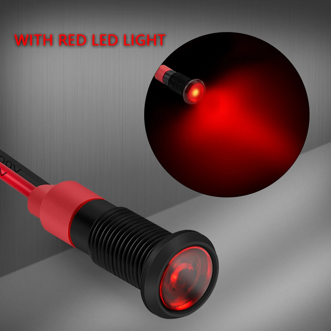 6MM Mounting Size Indicator Light - 12V Red LED Solder Terminal