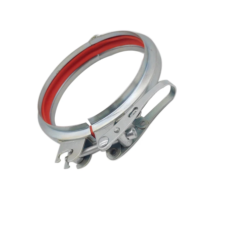 Air duct galvanized steel flange pipe quick connect locking tube clamp ...