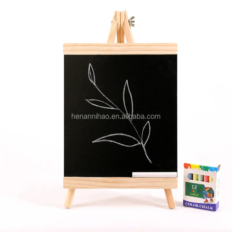 Mini Drawable Wooden Tabletop Black Board With Folding Stand Chalkboard ...