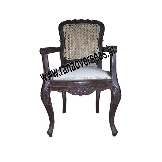 Traditional Handmade Wooden Arm Rest Chair With Hand Carving Design For ...