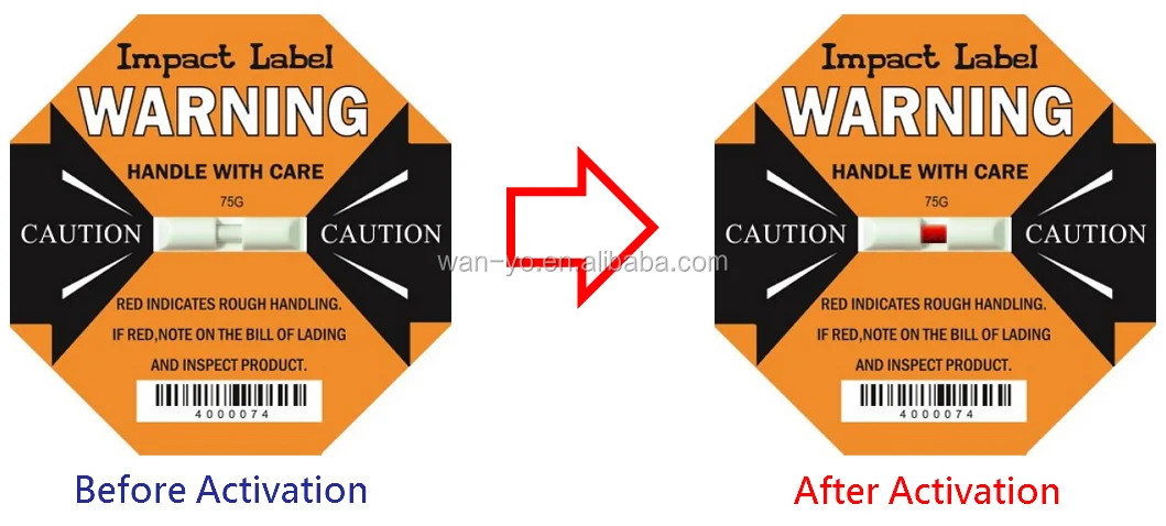 Impact Label 75G - Shock Vibration Detection for Shipment