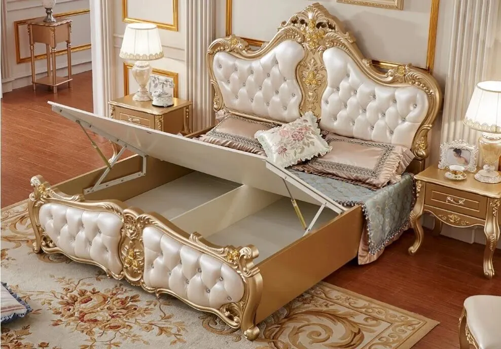 Synthetic Leather Luxury American Design Bed Set for Home