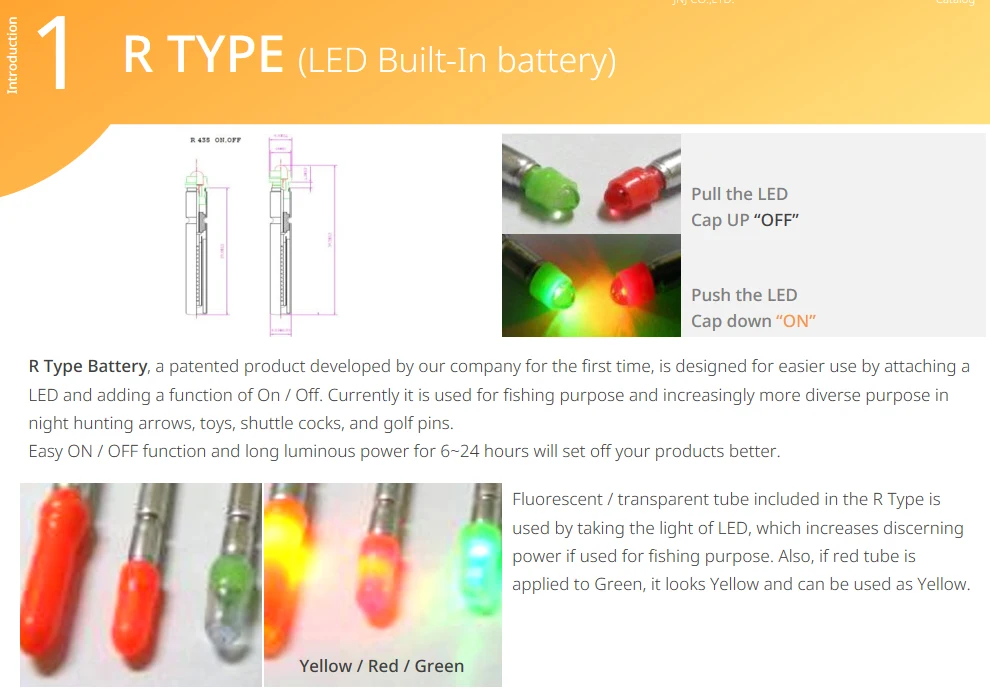 Led Nock And Fishing Use Pin Type Lithium Battery For Multiple ...