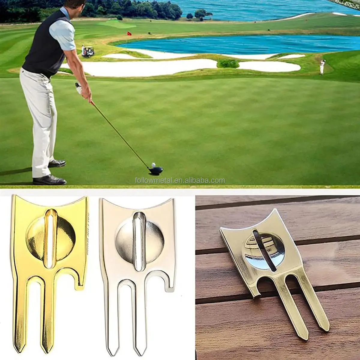 Wholesale 6 In 1 Multipurpose Golf Tool Golf Pitch Mark Repair Tool ...