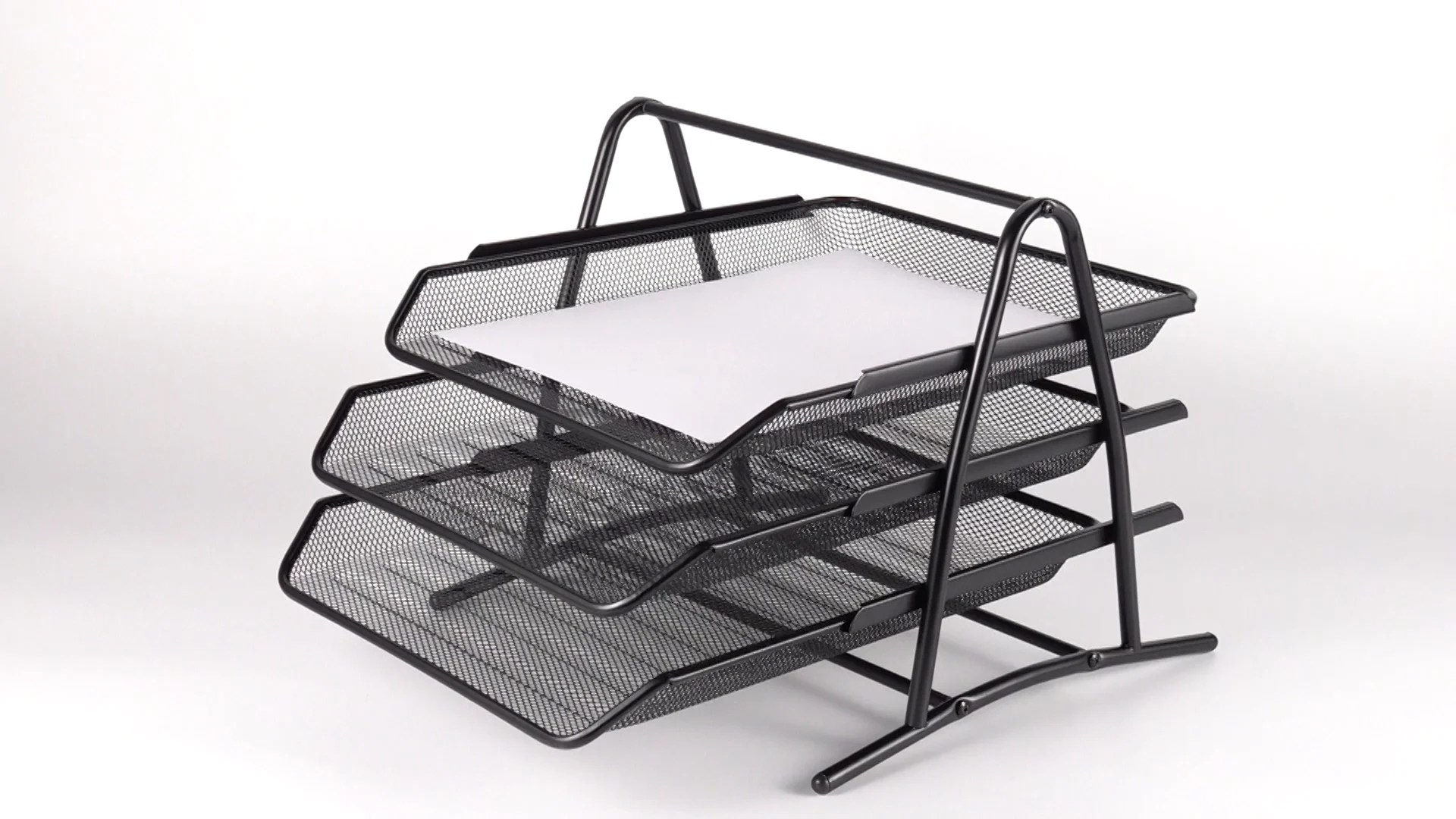 A4 Paper Office Document 3 Layer Desktop Black Mesh Detachable Desk ...