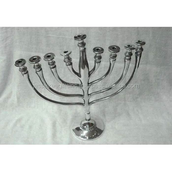 Aluminium Stylish Menorah Candle Stand With Nickel Plating Finishing ...