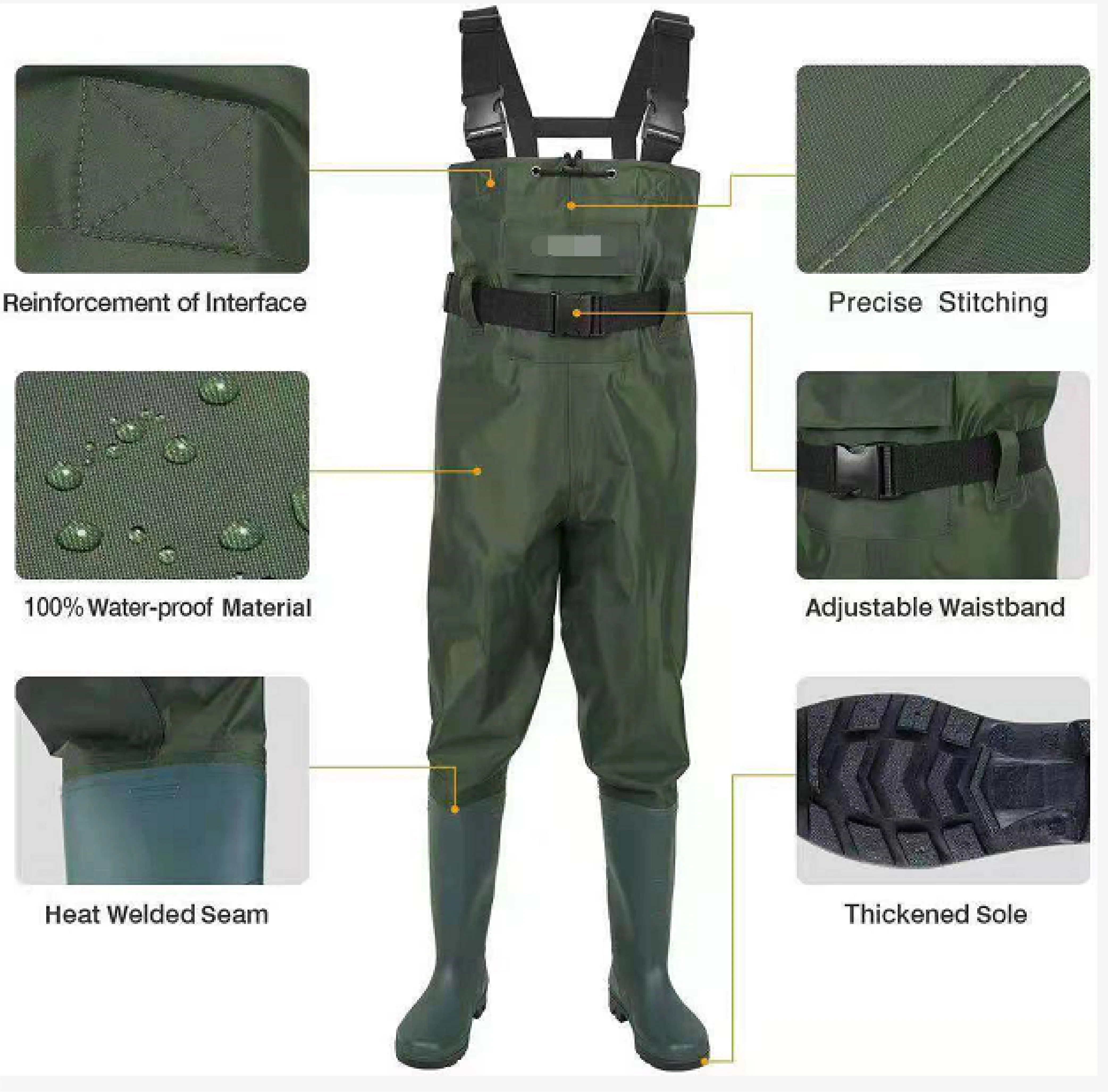 Nylon Outdoor PVC Wader - Waterproof & Durable Fishing Wear