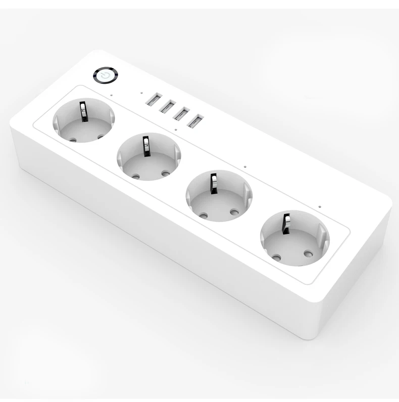 Wi Fi Smart Power Strip With 4 Usb Google Home Alexa 16a Eu Plug - Buy ...