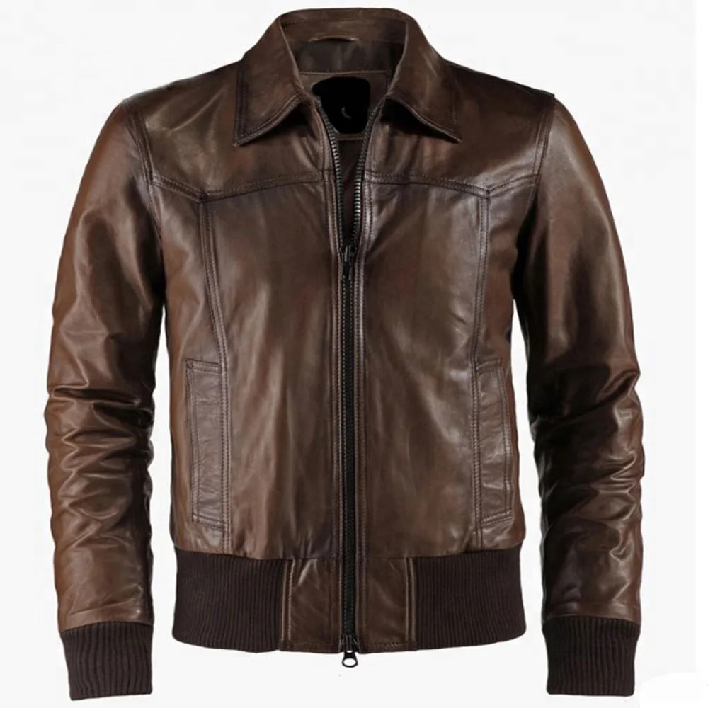 Oedm Fashion Men Leather Jacket,Fashion Men Brown-black Leather Jacket ...