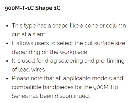 Hakko 936 Soldering Tip 900m-t-1c Soldering Iron Soldering Rework Station Consumable Tip ...