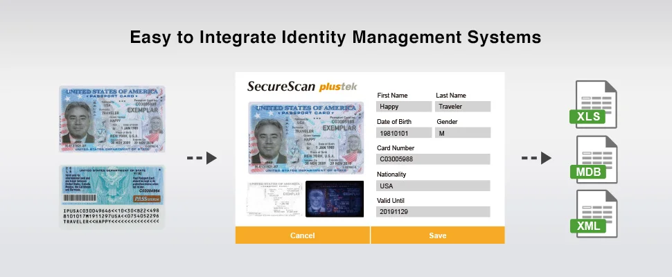 Plustek X-Cube Industrial Card Reader for Passport ID Card