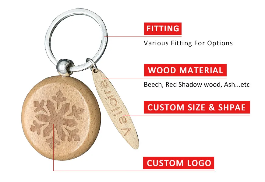 Wholesale Custom Laser Engraved Logo Blank Eco Wood Keychain Leather ...