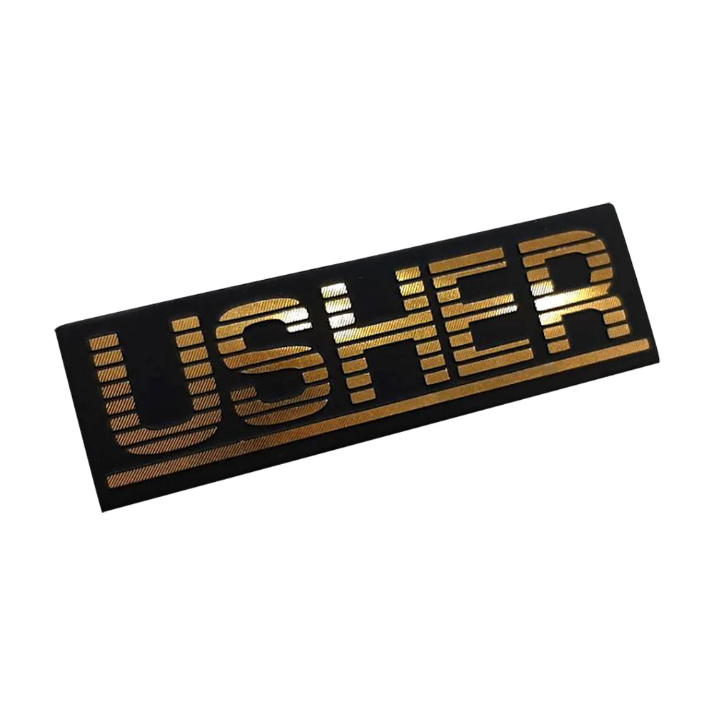 USHER Plated Waterproof Customized Metal Brand Logo Aluminum Nameplate ...
