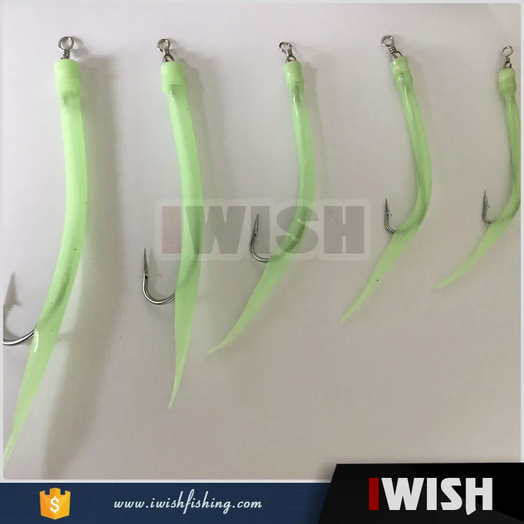 1/0 To 12/0 Stainless Steel Fishing Hook Swivels Rubber Eel On Gummi ...