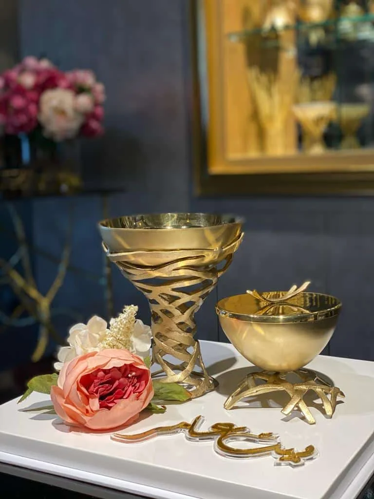 Pure Brass Leaf Design Bakhoor & Incense Burner Set