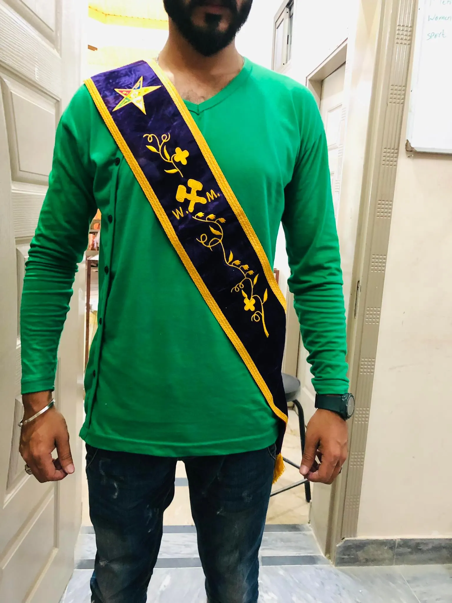 Masonic Sash - Worthy Matron Sash in Purple OES Color