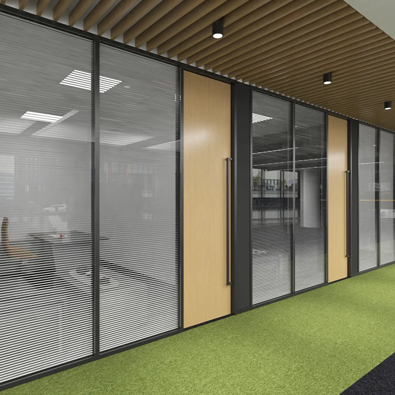 Double Glass Office Fixed Partition Wall - Soundproof & Stylish