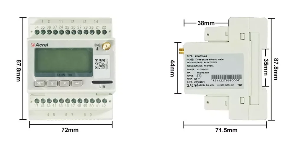 ADW300-WF Acrel Wifi Energy Meter - Smart Electric Counter