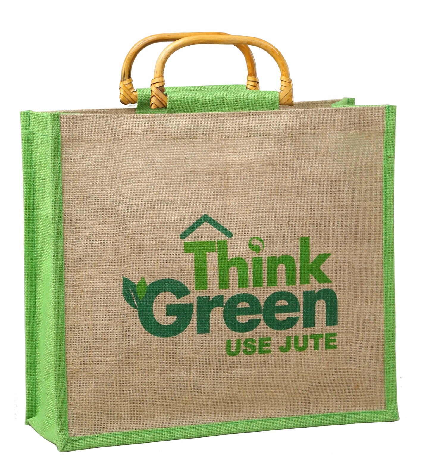 Promotional Eco Friendly 100% Jute Shopping Bags With D Cane Handle And ...