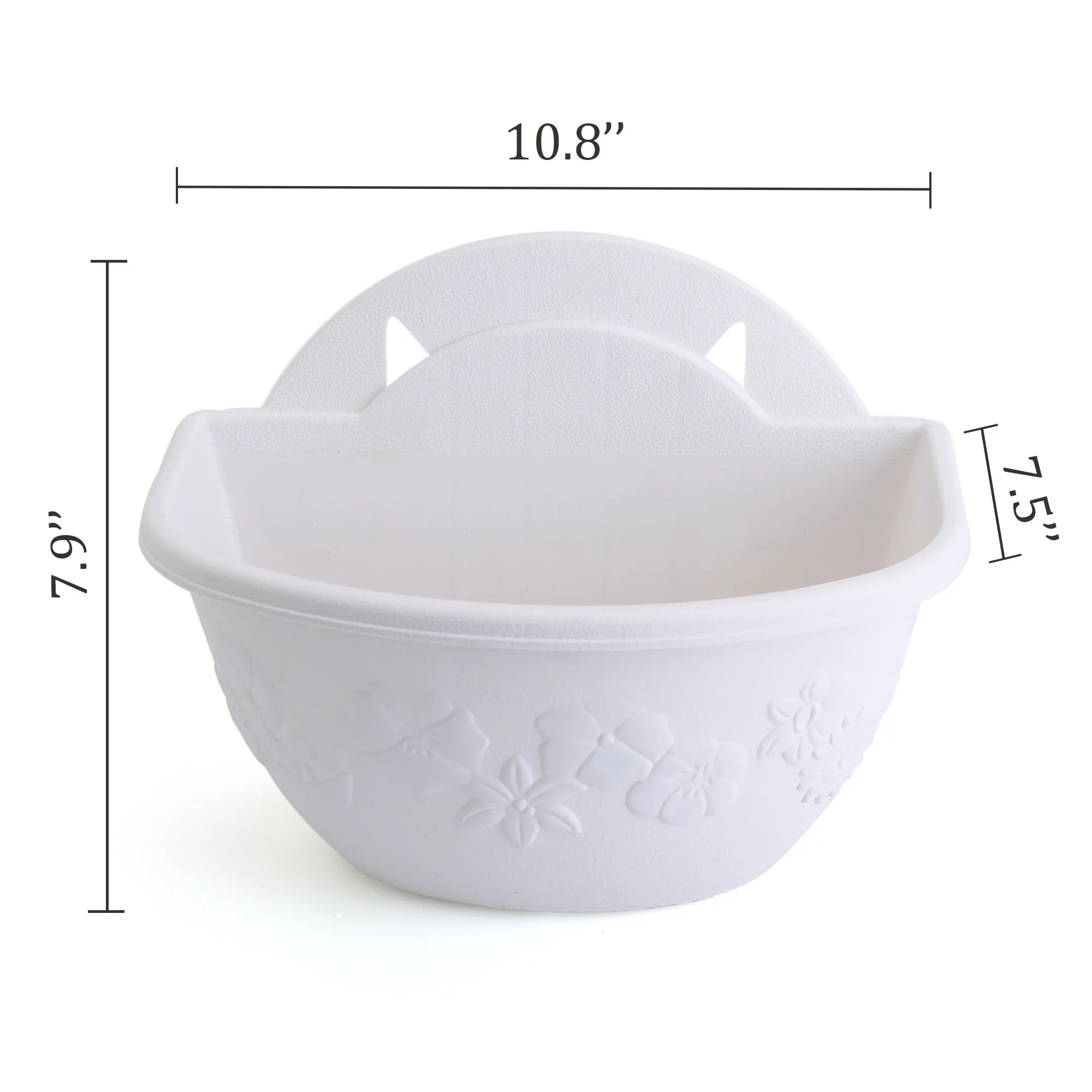 Modern Plastic Half Round Wall Mounted Flower Pots Plant Pots With ...