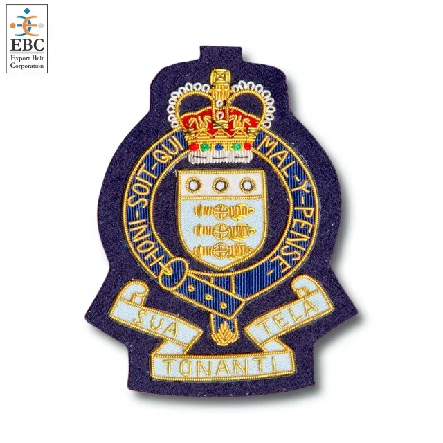 Wholesale Blazer Badge Hand Embroidered Gold & White Wire