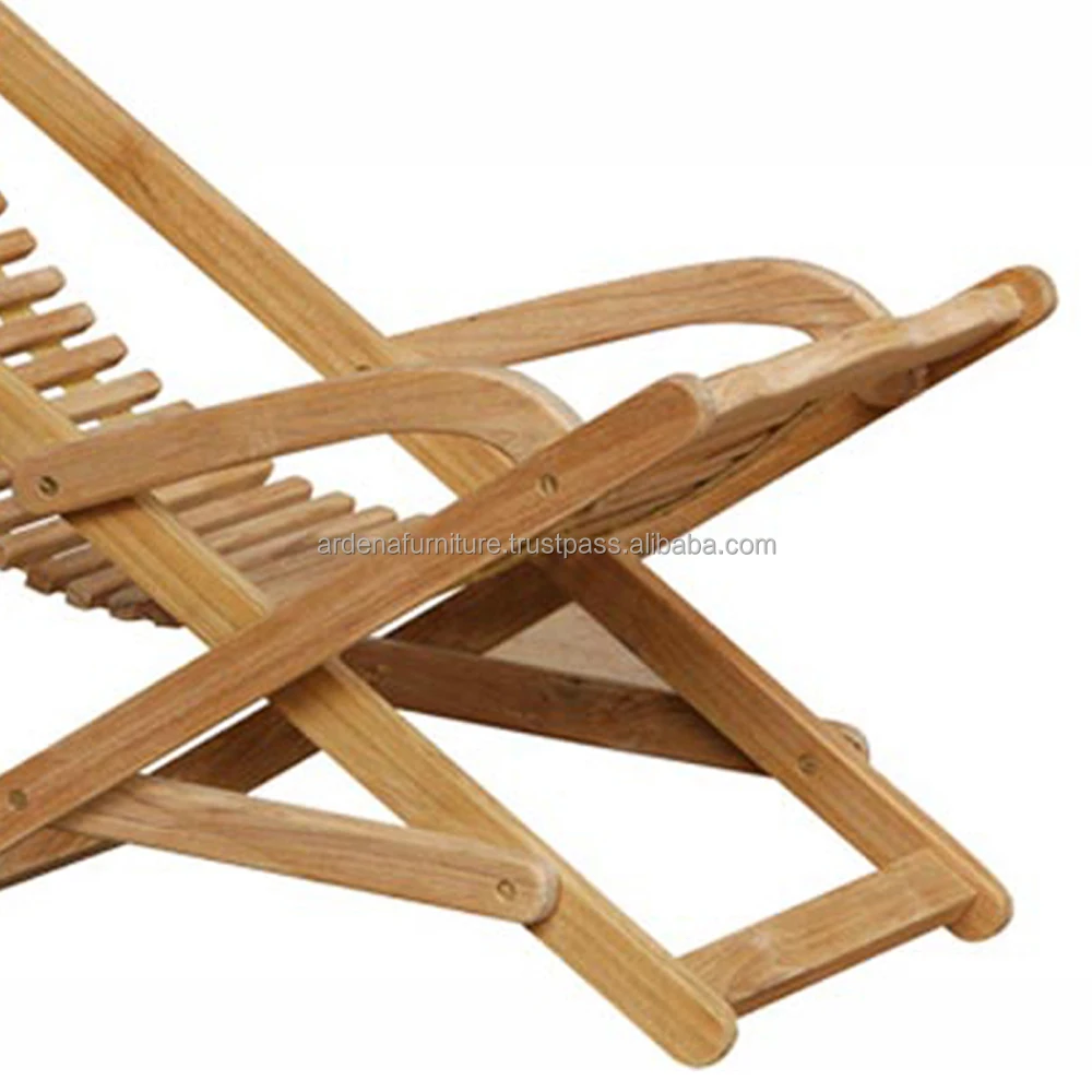 Solid Wood Teak Swing Deck Chair - Durable Outdoor Furniture
