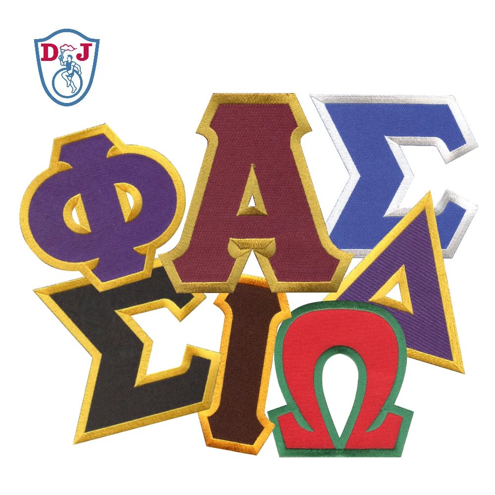 Customized Letter Patches Iron On Greek Letter Embroidered Applique For Customized Letter Patches Iron On Greek Letter Embroidered Applique For