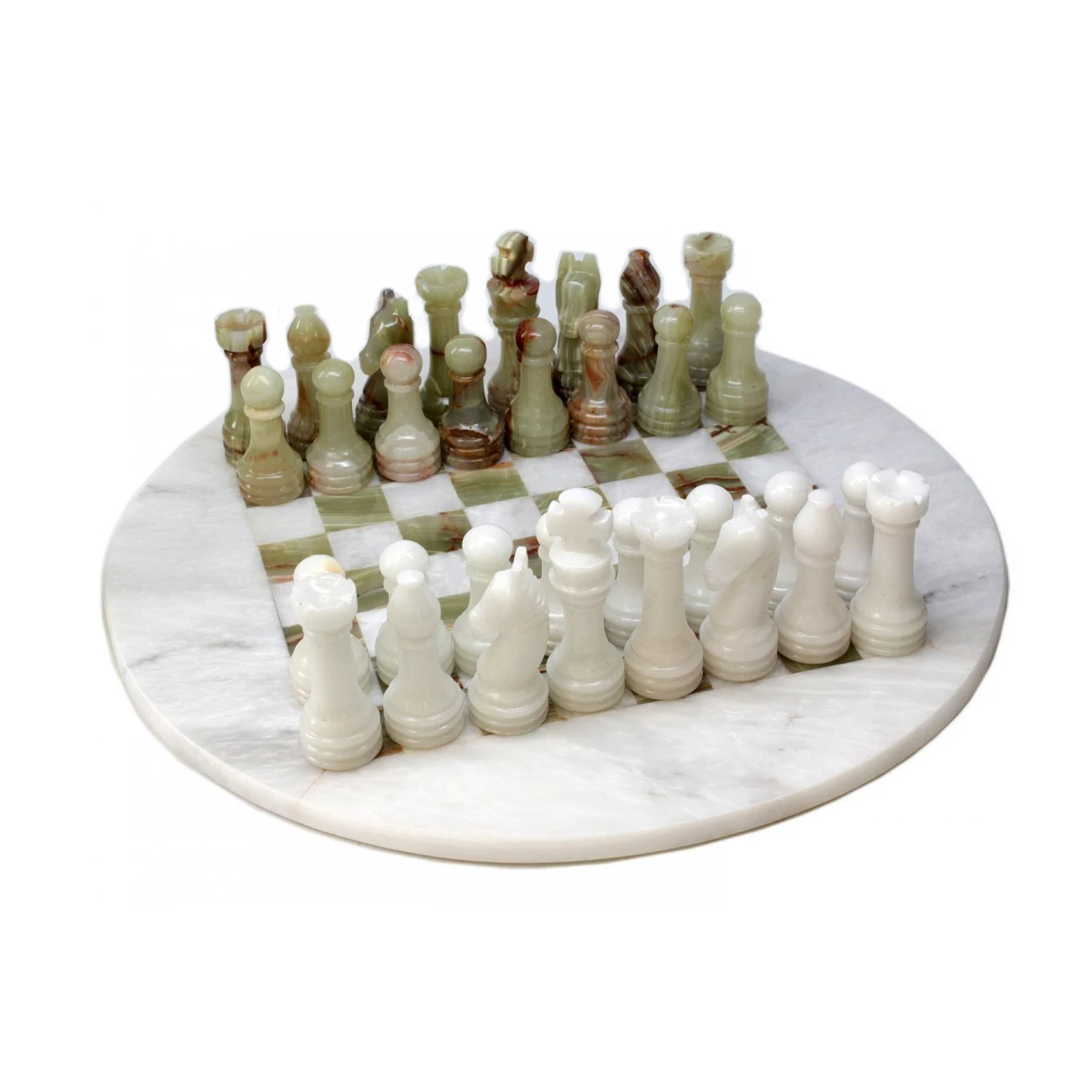 Best Quality Onyx Marble Chess Set Indoor Sports Round Shape Board And ...