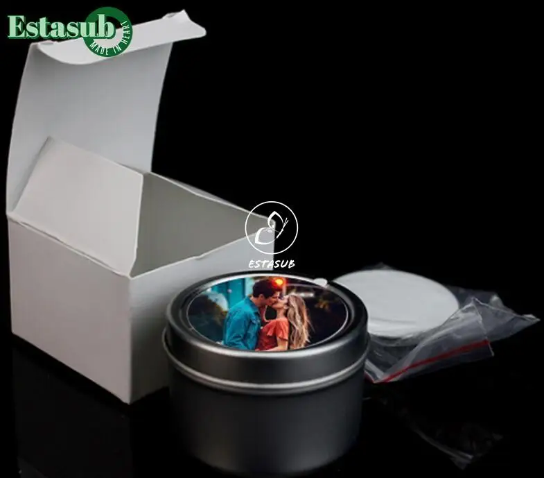 Round Metal Sublimation Candle Holder Box With Candle Inside - Buy ...