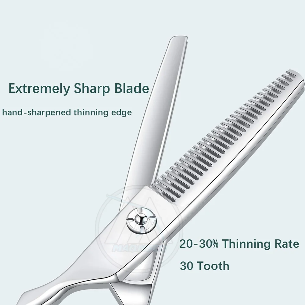 6-Inch Professional Straight Hair Scissors with Offset Handle Ergonomic ...