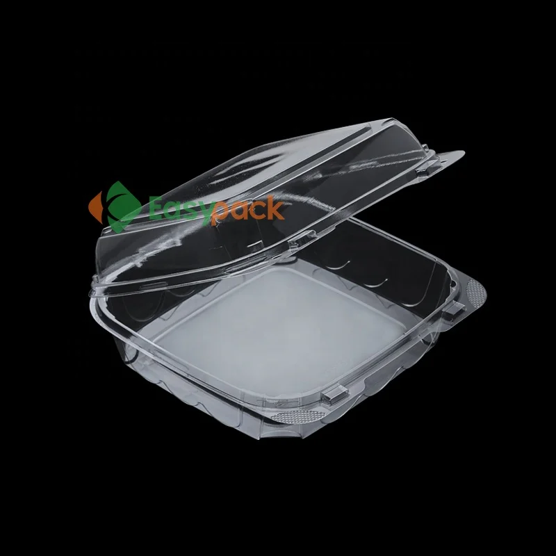 8inch Recyclable Square Plastic Bread And Salad Container - Buy Plastic ...