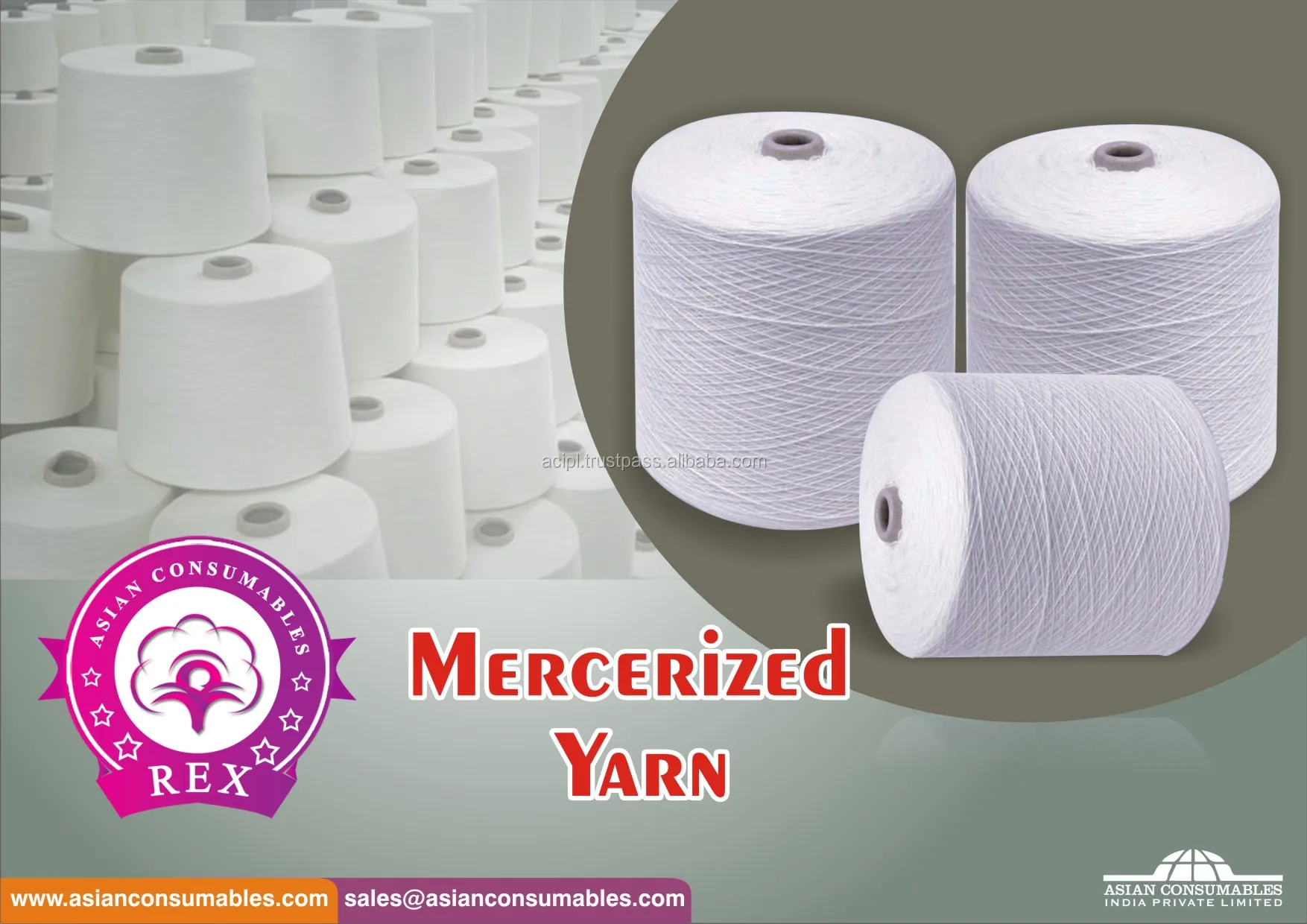100% Cotton Mercerised Yarn For Knitting And Weaving With Improved ...