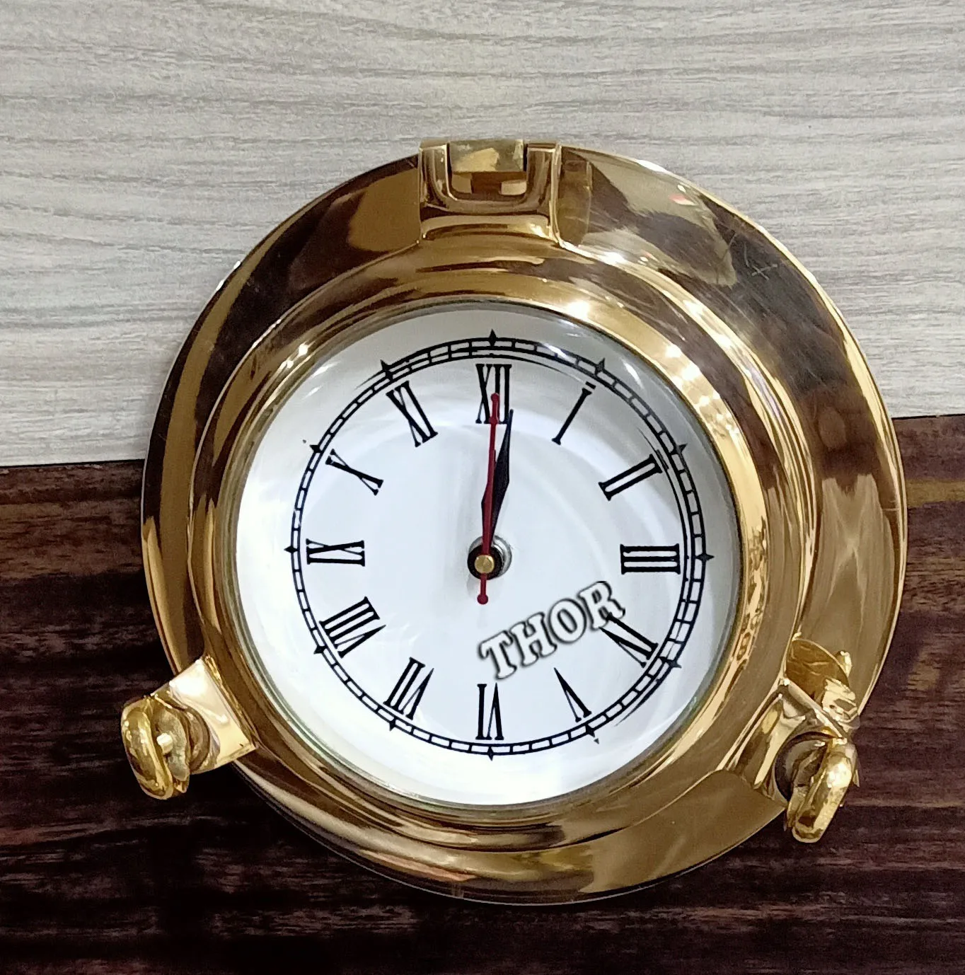 Nautical Porthole Clock Solid Brass Ships 9 Inch Maritime Wall Clocks ...