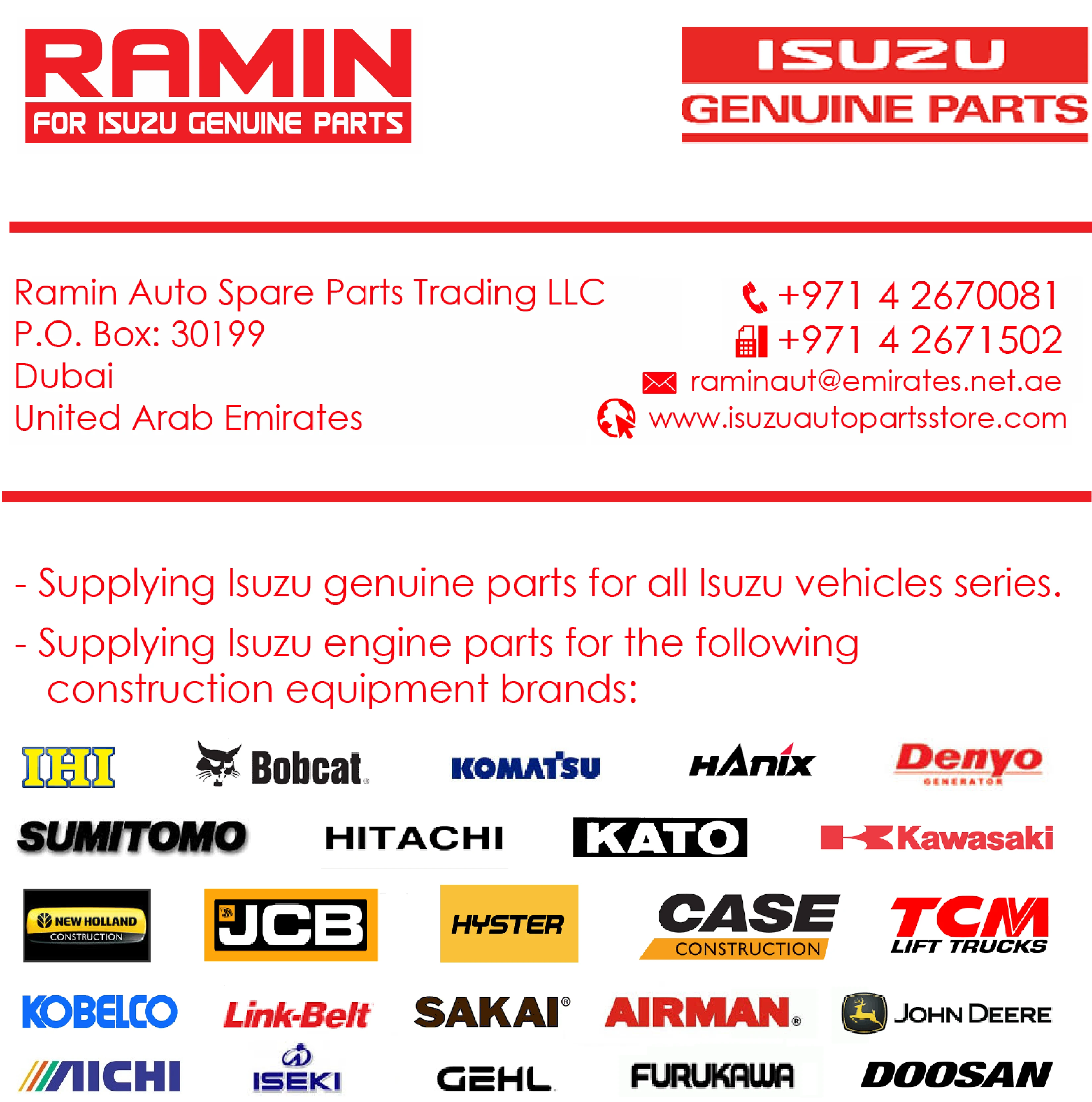 Isuzu Genuine Parts Dubai | Reviewmotors.co