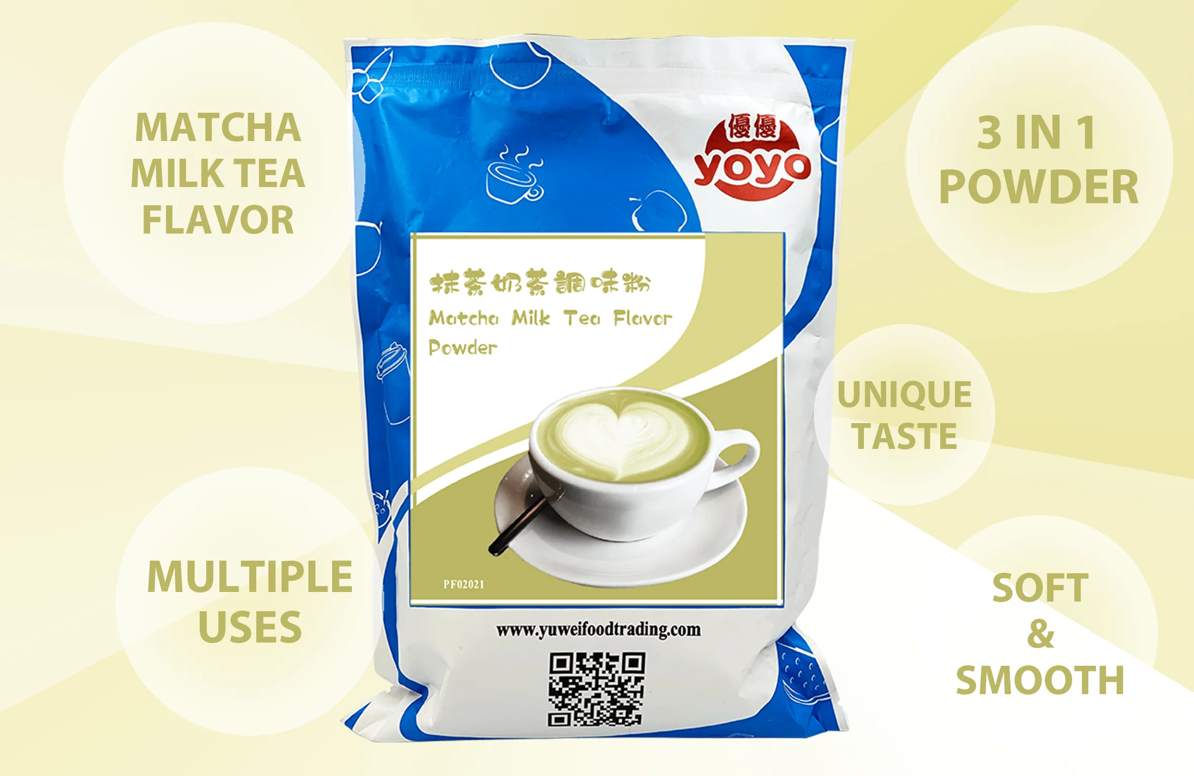 Matcha Milk Tea Flavor Powder - Instant Drinks from Taiwan