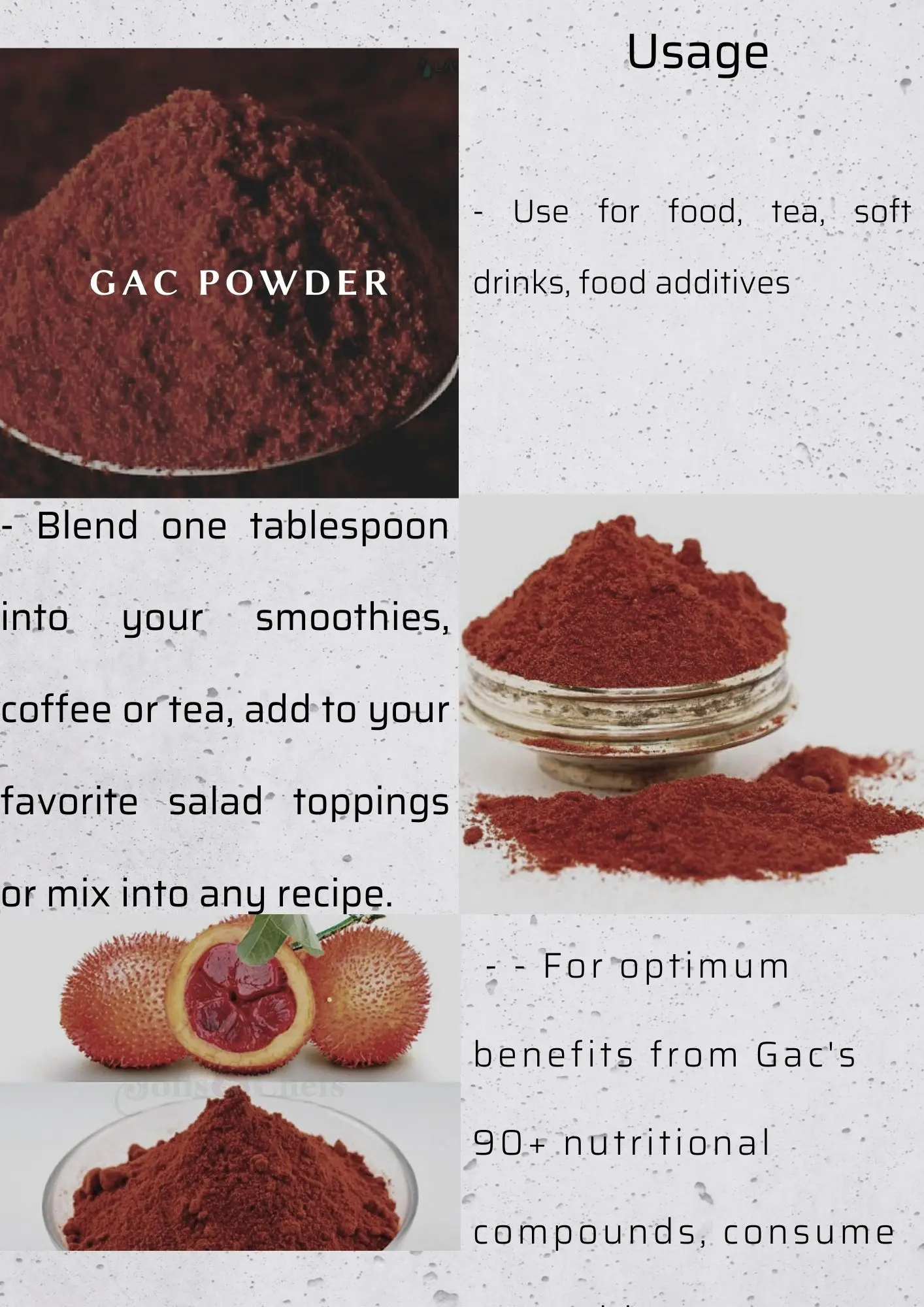 Gac Fruit Powder 100% Pure Natural Organic Extracted Gac Fruit Hot Sale ...