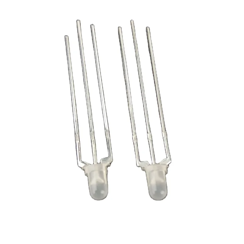 3mm LED diode dual colour LEDs red - green white difused - round shape ...