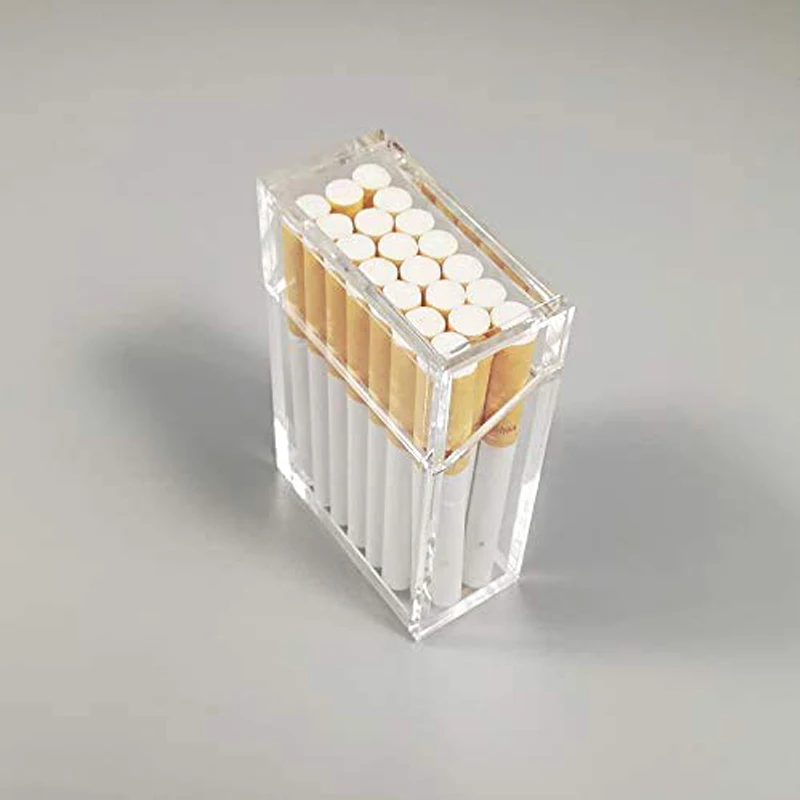 Clear Acrylic Cigarette Box - Customizable Lucite Storage Case for 20 ...