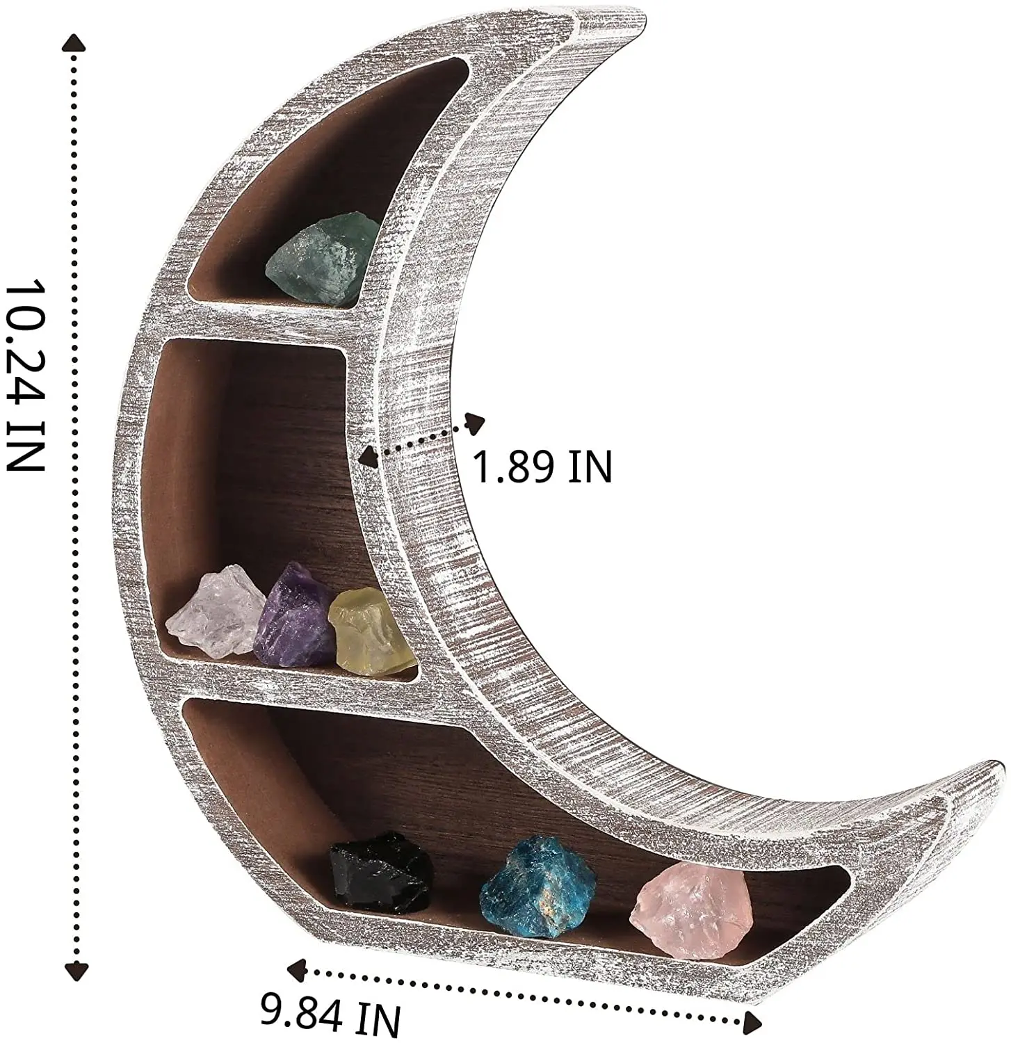 Moon Shelf Floating and Tabletop Crescent Moon Wall Decor for Crystal ...
