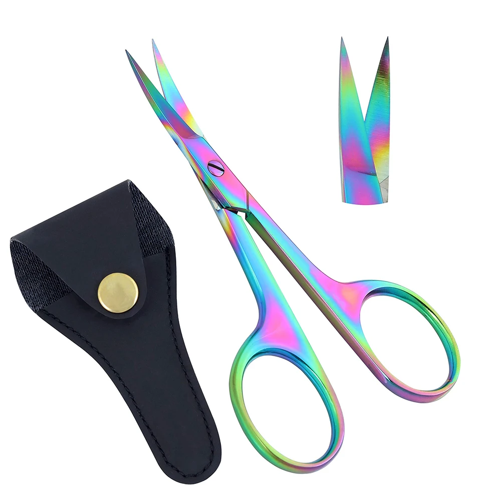 Fancy Pro Cuticle Scissors Multi Color Coated Sharp Fine Curved Tip ...