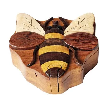 Wooden Secret Puzzle Boxes Gift For Children Smart Wood Hidden ...